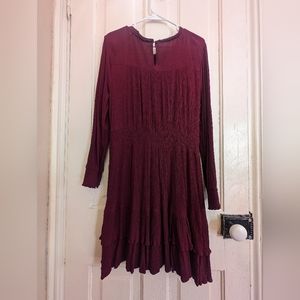 Knox Rose | Dresses | Knox Rose Wine Ls Dress Womens Large | Poshmark